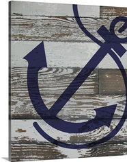 Premium Thick Wrap Canvas Wall Art Entitled Coastal Nautical I Anchor