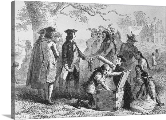William Penn and Native Americans Making Treaty Photo Canvas Print ... William Penn and Native Americans Making Treaty Photo Canvas Print ...