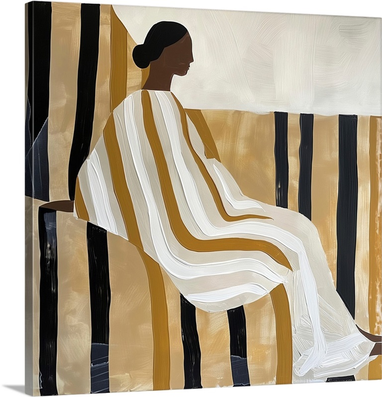 Lady In Stripes Wall Art, Canvas Prints, Framed Prints, Wall Peels ...