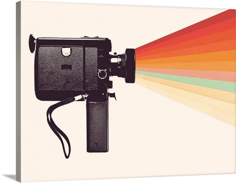 Movie Camera Rainbow | Great Big Canvas