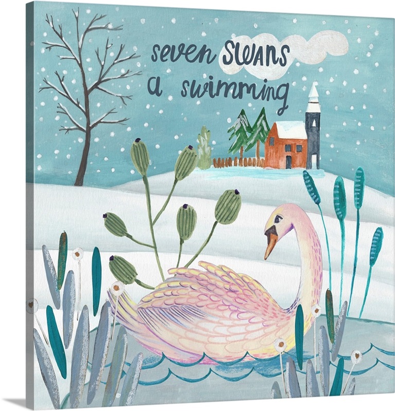 Seven Swans A Swimming Great Big Canvas