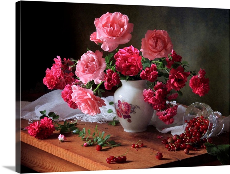 Still Life With Roses and Berries | Great Big Canvas