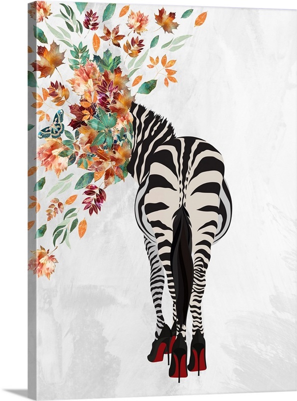 Zebra Autumn Leaves | Great Big Canvas