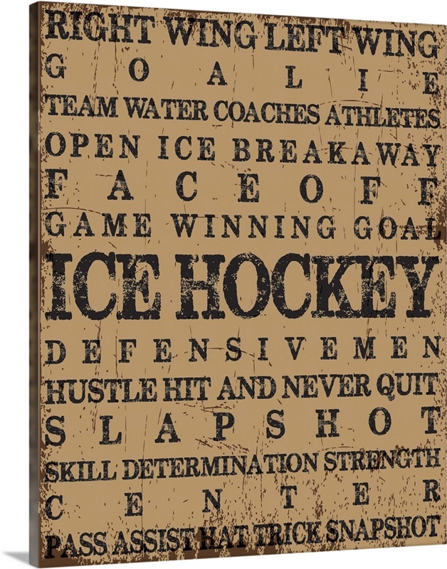 Ice Hockey Typography | Great Big Canvas