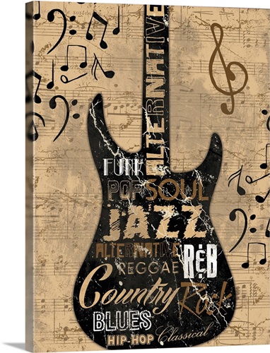 Music Notes Cream | Great Big Canvas