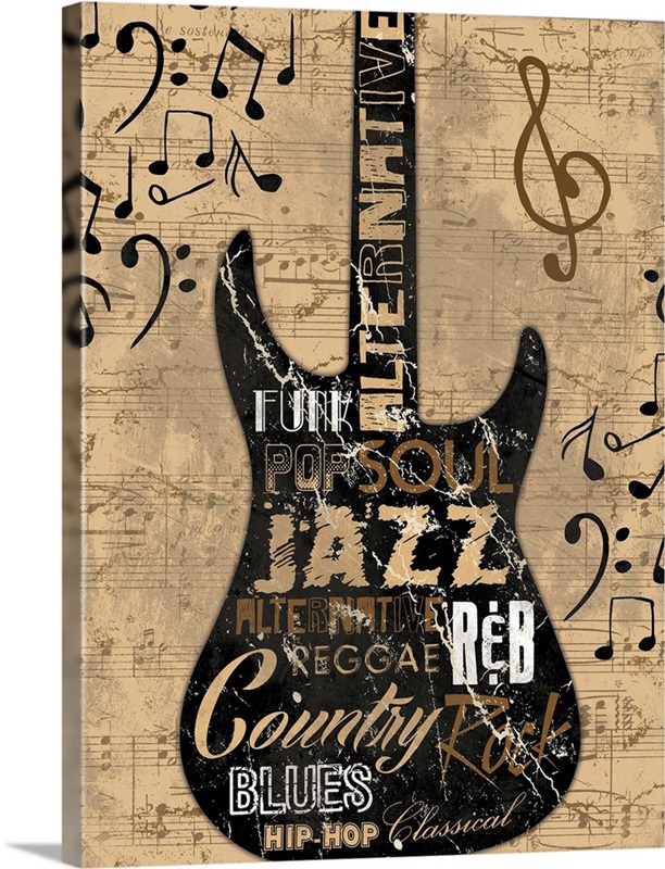 Music Notes Cream | Great Big Canvas