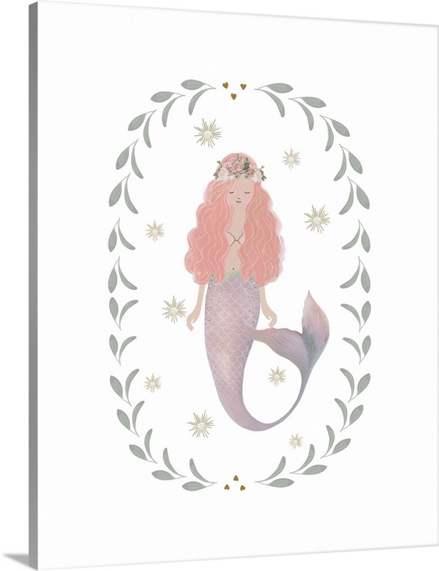 Pink Mermaid Wall Art, Canvas Prints, Framed Prints, Wall Peels | Great ...