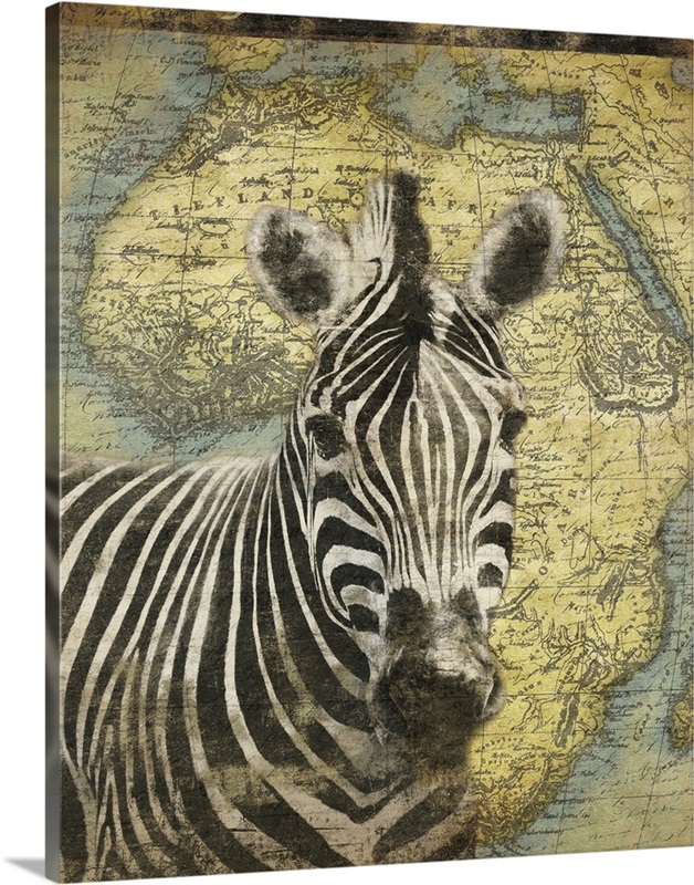 Zebra on Africa map | Great Big Canvas