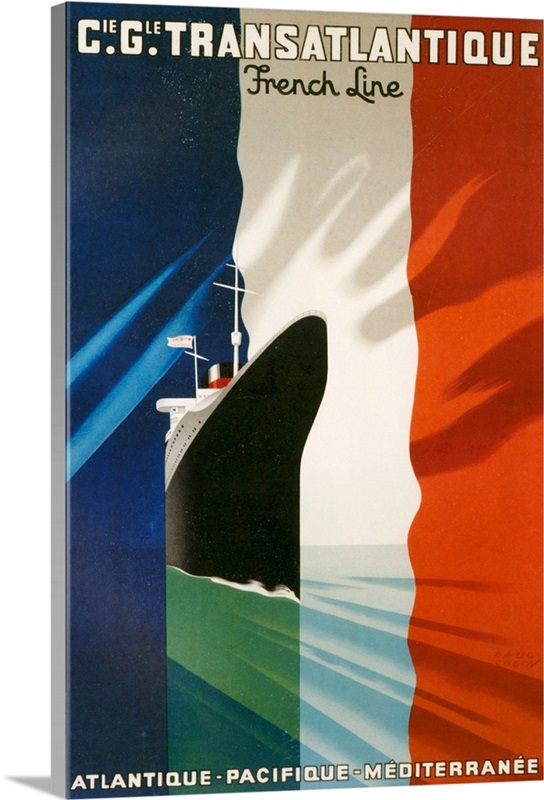 1940's France Transatlantique French Line Poster | Great Big Canvas