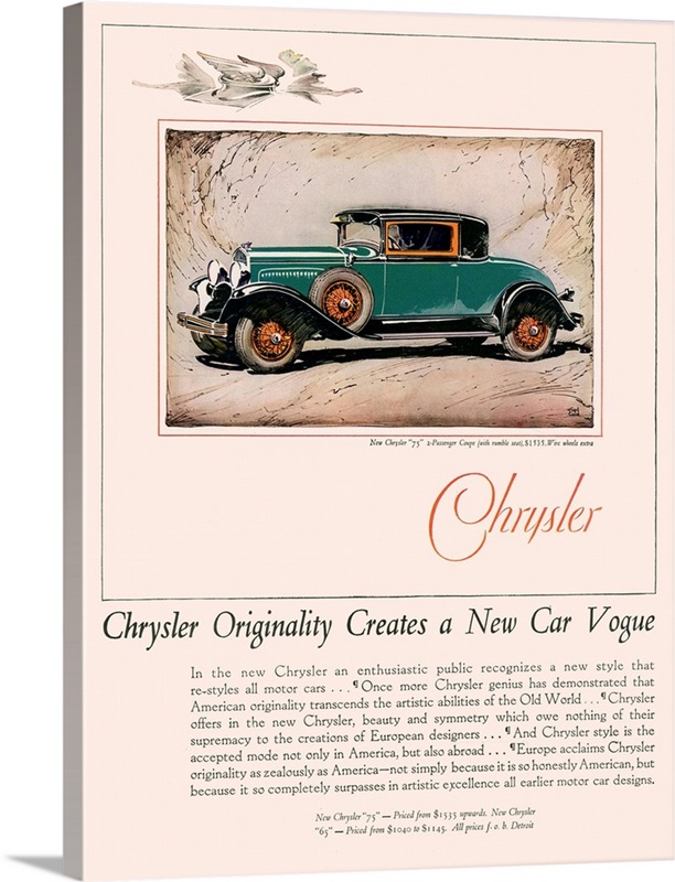 Chrysler Automobile Advertisement | Great Big Canvas
