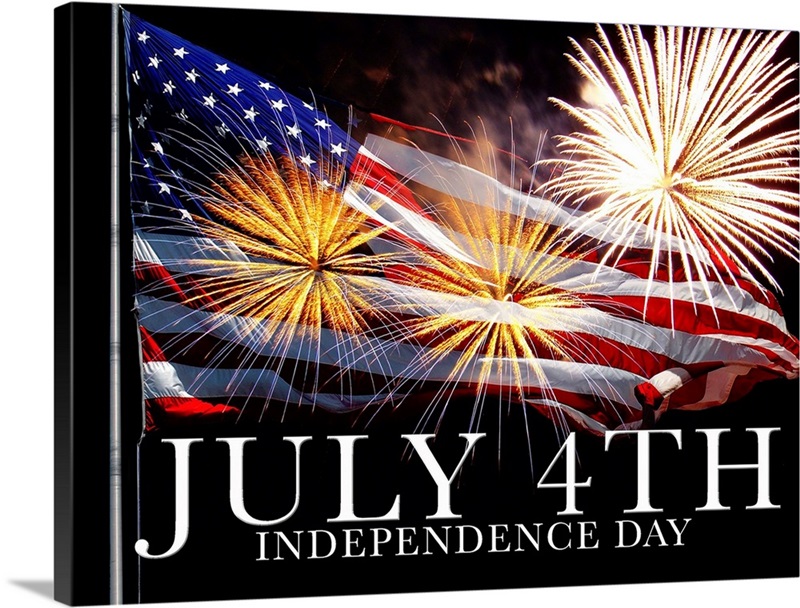 Fourth of July celebration with American flag and fireworks | Great Big ...