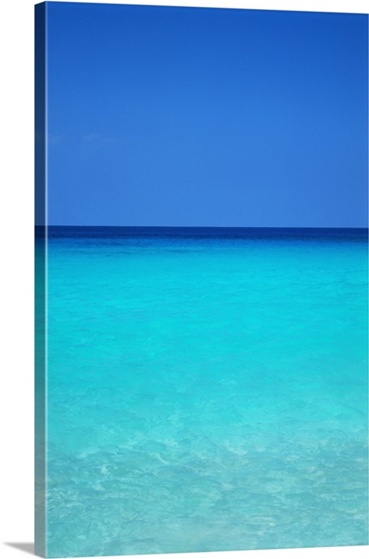 Calm Turquoise Ocean Water To Horizon, Clear Blue Sky | Great Big Canvas