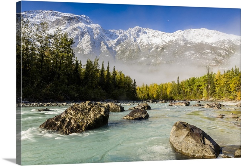 Chugach Mountains at the Rapids in Chugach State Park in Southcentral ...