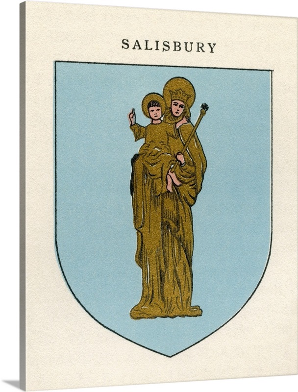 Coat Of Arms Of The Diocese Of Salisbury, From Cathedrals, Published ...