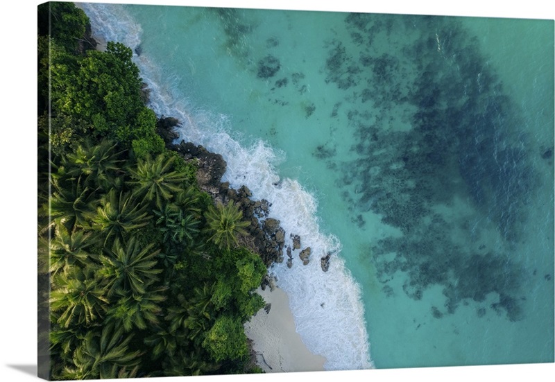 Drone View Of Pantai Kelapa Lima, A Beautiful Tropical Beach In ...
