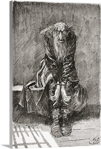 Fagin in the Condemned Cell. Illustration for the novel Oliver Twist ...