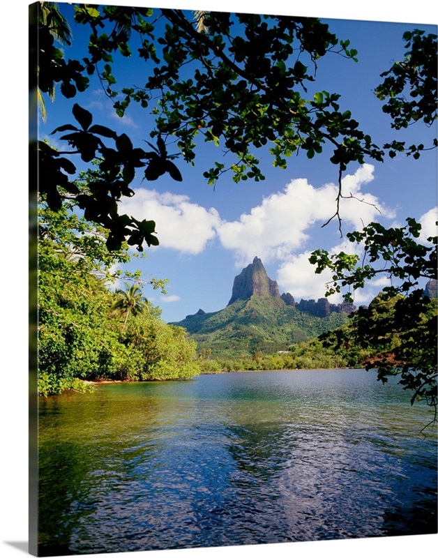 French Polynesia, Tahiti, Moorea, View Of Mount Rotui From Across ...