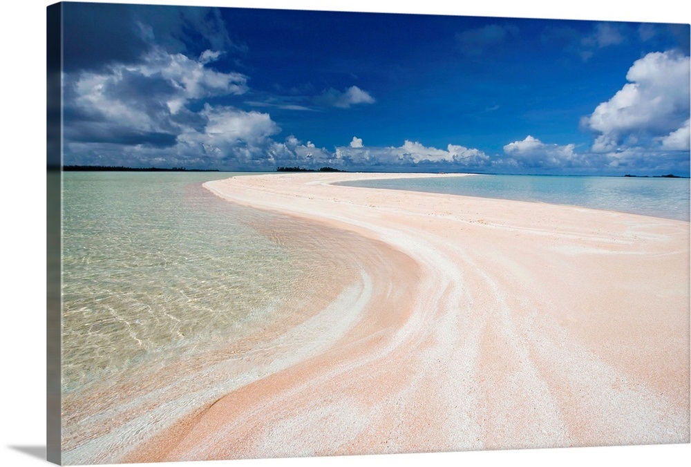French Polynesia, Tahiti, Rangiroa, Pink Sands Beach Wall Art, Canvas ...