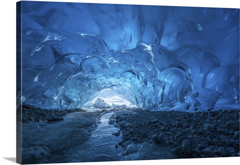 Glacial Ice Is Exposed Inside Of Mendenhall Glacier, Tongass National ...