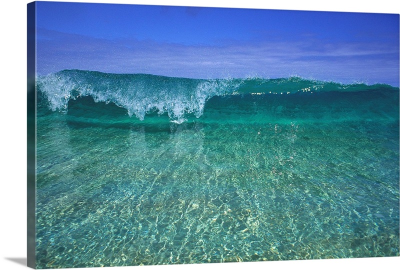 Hawaii, Front View Of Crystal Clear Wave | Great Big Canvas