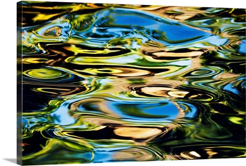 Hawaii, Maui, Abstract View Of Colorful Reflections On Calm Water ...