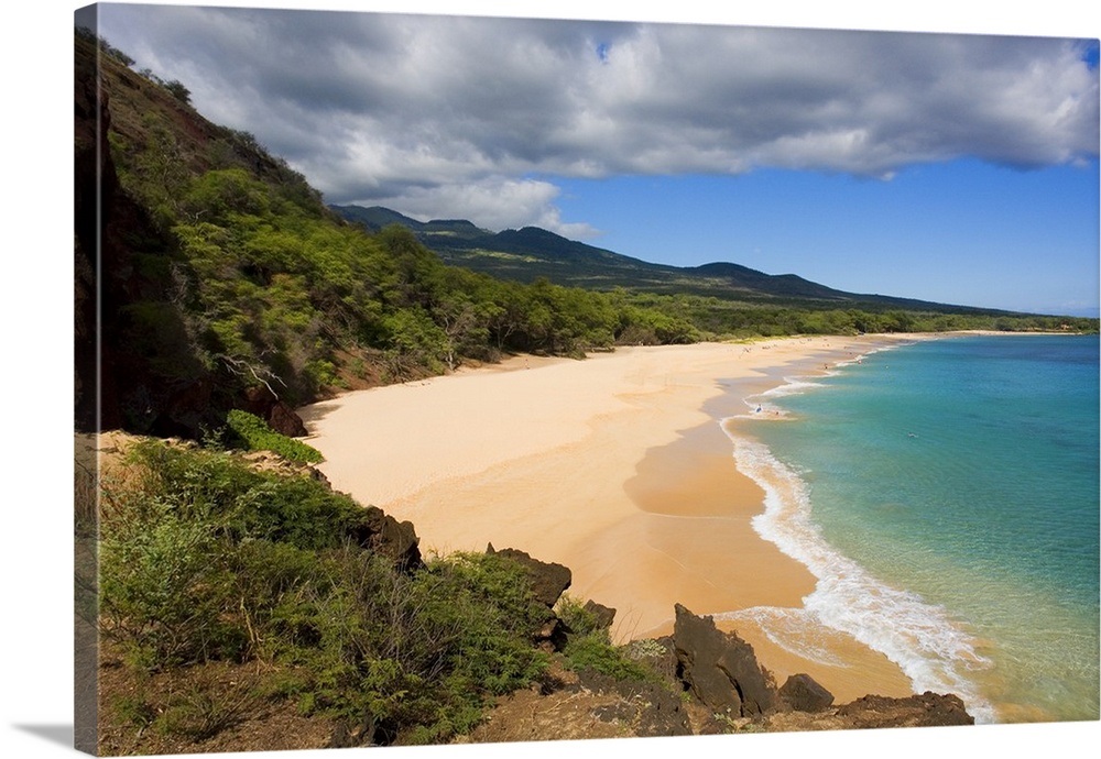 Hawaii, Maui, Makena State Park, Oneloa Or Big Beach Wall Art, Canvas ...