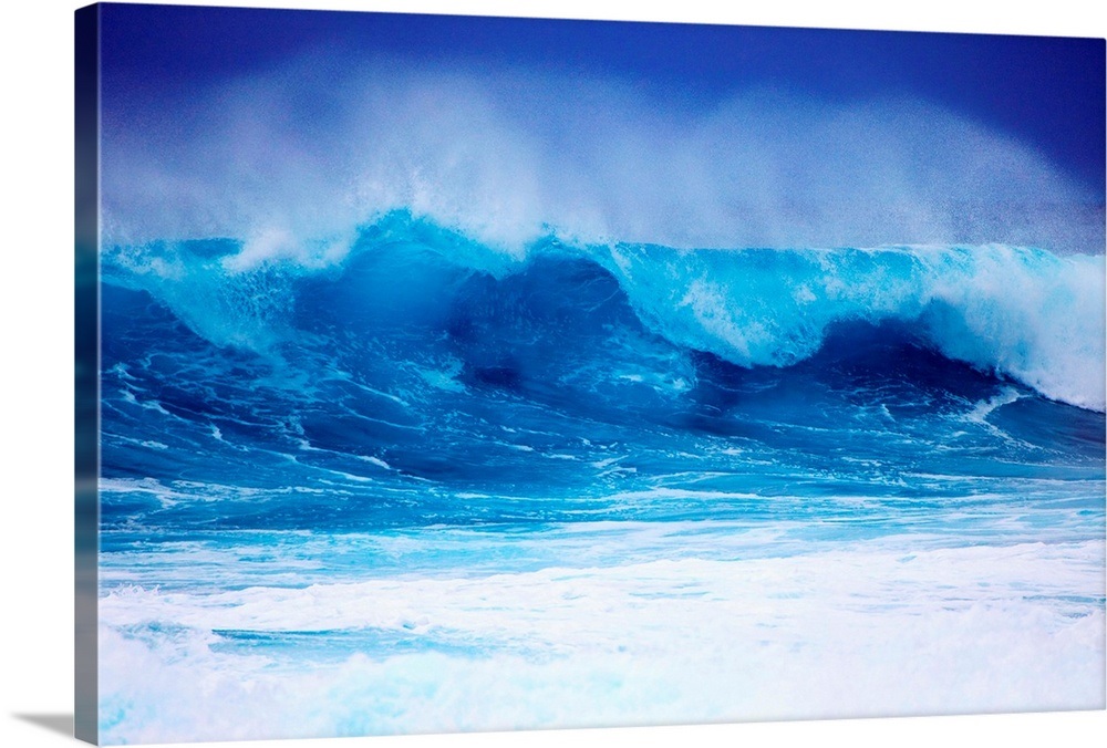 Hawaii, Oahu, Beautiful Wave Breaking Wall Art, Canvas Prints, Framed ...