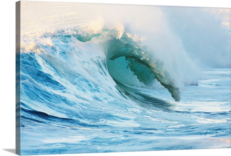 Hawaii, Oahu, Beautiful Wave Breaking | Great Big Canvas