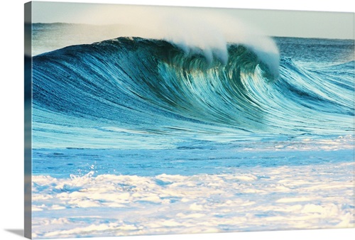 Hawaii, Oahu, Beautiful Wave Breaking | Great Big Canvas