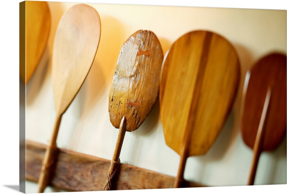 Hawaii, Oahu, Old Hawaiian Canoe Paddles Wall Art, Canvas Prints ...