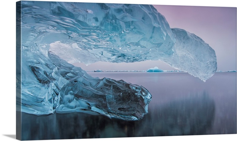 Iceberg On The Beach Along The South Coast Of Iceland With A River ...