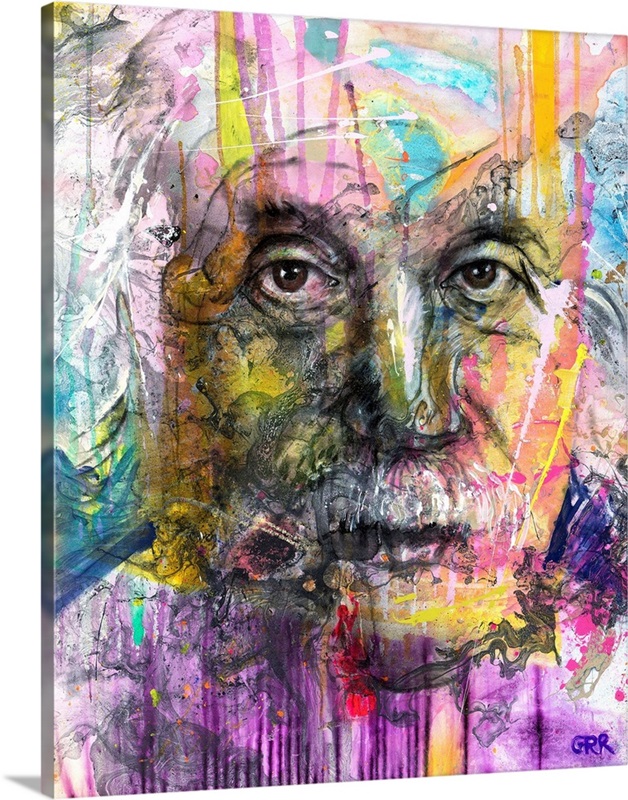 Illustration of a man's face with colourful abstract patterns ...