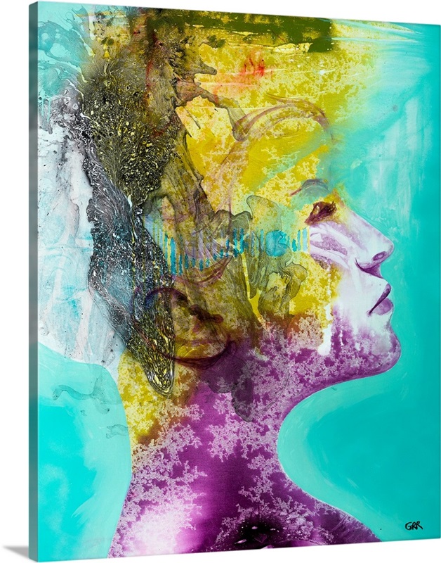 Illustration of a woman's head with colourful abstract patterns | Great ...
