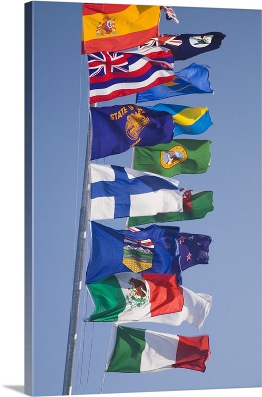 International Flags On A Flagpole | Great Big Canvas