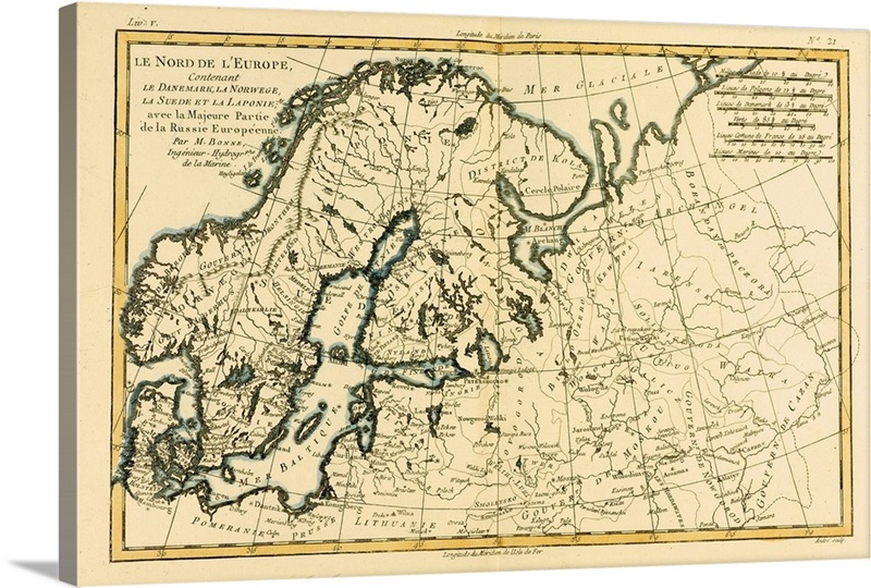 Map Of Northern Europe, Circa 1760 | Great Big Canvas