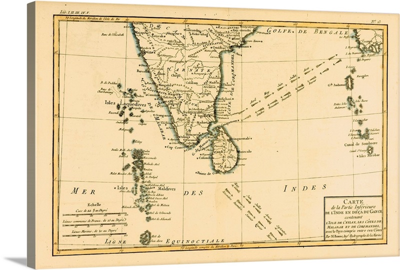 Map Of Southern India, Circa 1760 | Great Big Canvas