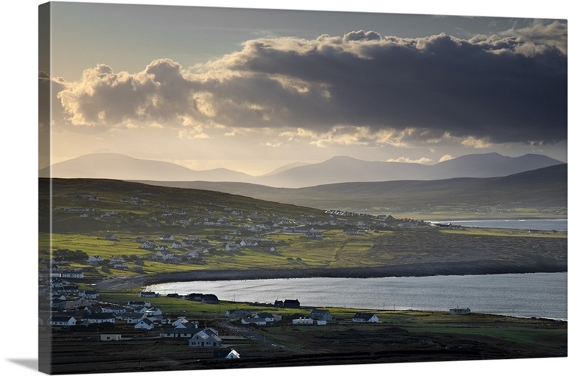 Morning Light Over A Village, Dooagh, Achill Island, County Mayo ...