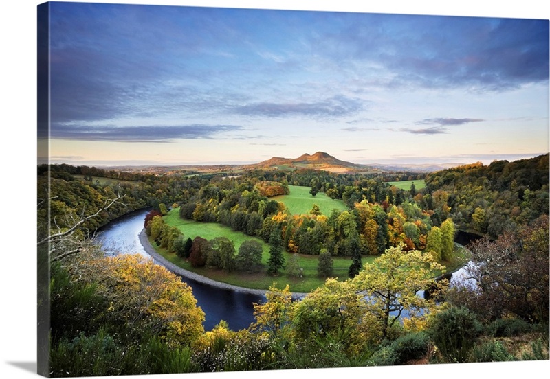 Overview Of River Tweed, Eildon Hills, Scottish Borders, Scotland ...