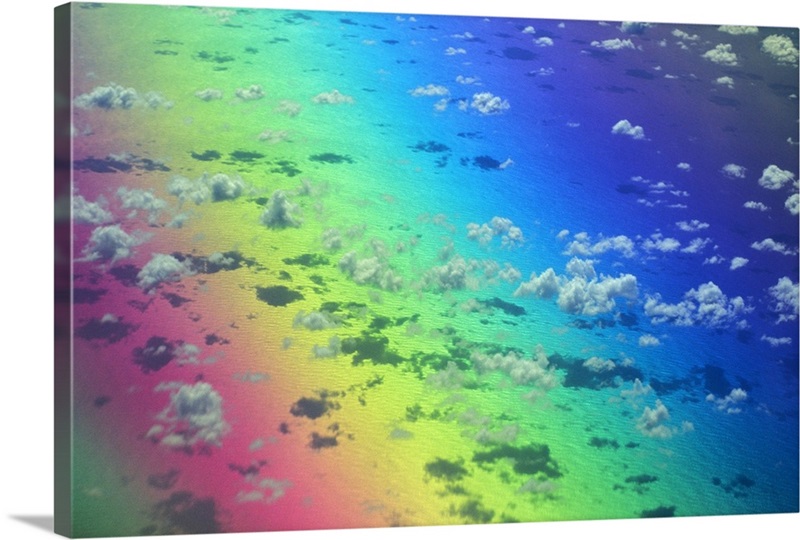 Polarized Rainbow And Aerial Of Clouds Over The Ocean | Great Big Canvas