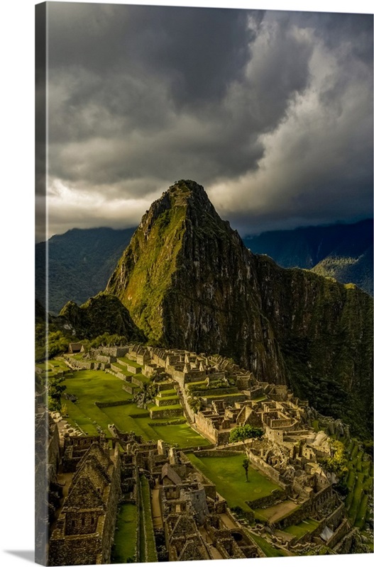 Reconstructed Stone Buildings On Machu Picchu, Machu Picchu, Peru ...