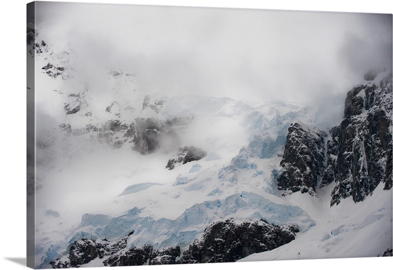 Storm Clouds Over Glacier At Lemaire Channel Along The Antarctic ...