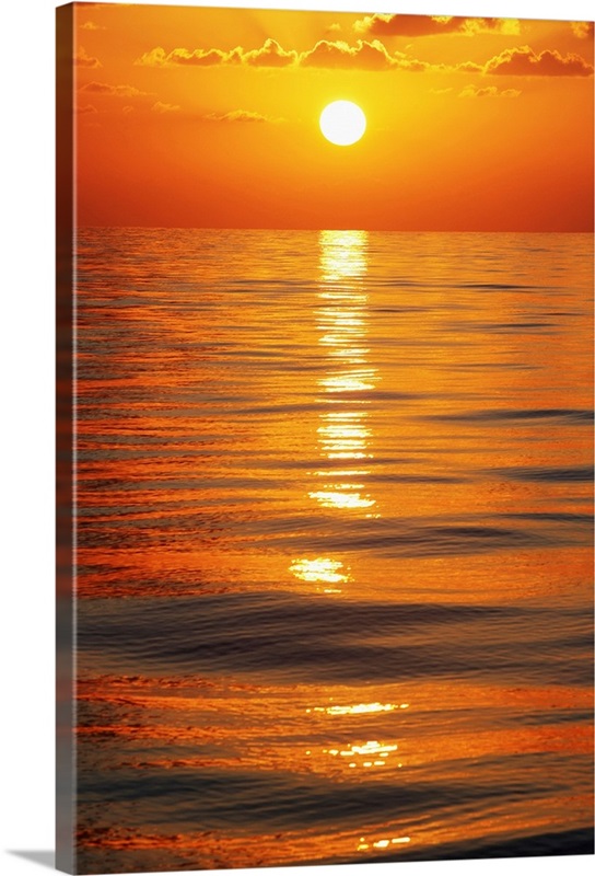 Sunset Over Ocean Horizon | Great Big Canvas