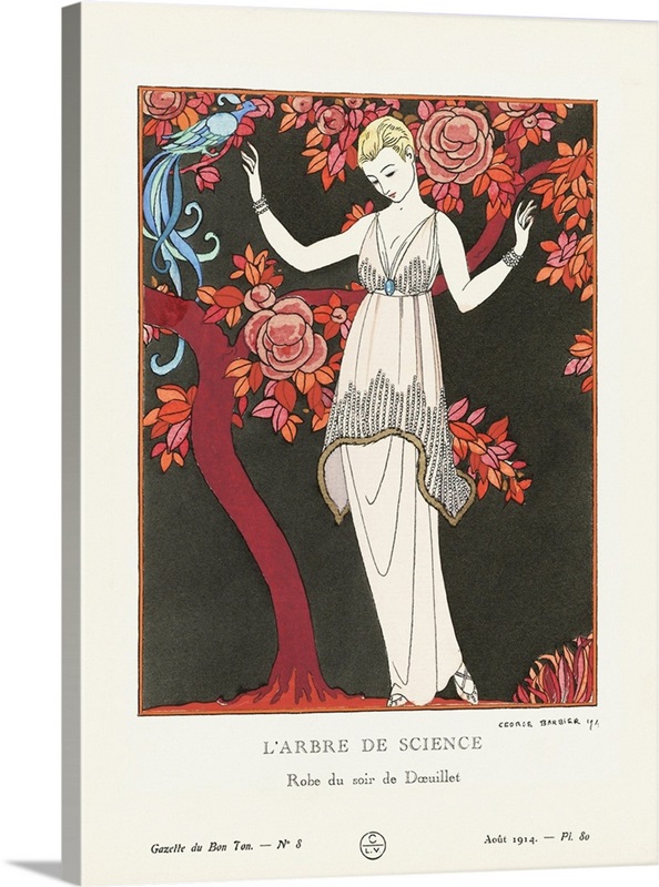 The Tree Of Science, Art-Deco Fashion Illustration By French Artist ...