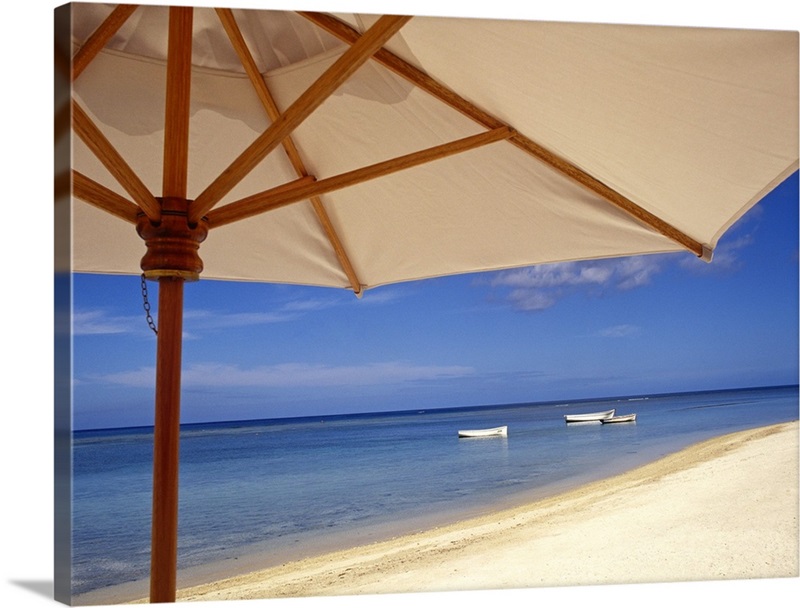 Umbrella And Tropical Beach, Close Up | Great Big Canvas
