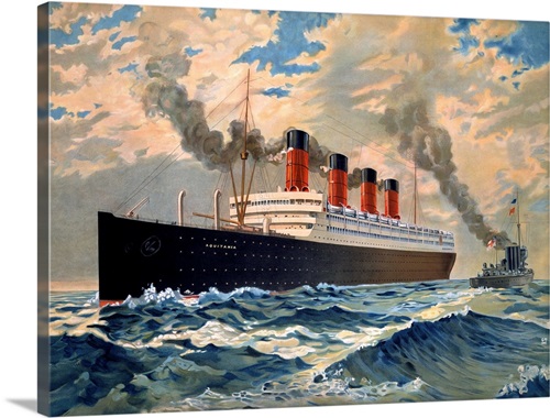 Cunard Auqatania Oceanline Aquitania Vintage Advertising Poster | Great ...