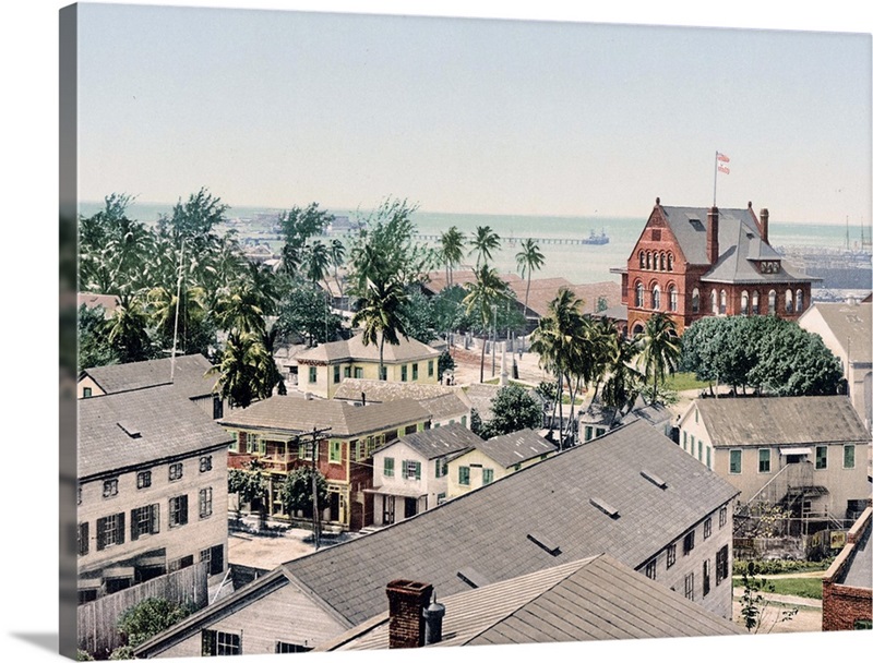 Custom House and Harbor Key West Florida Vintage Photograph | Great Big ...