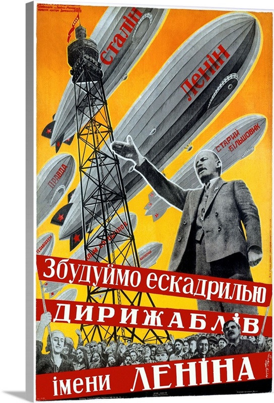 Lenin with Dirigibles, Vintage Poster | Great Big Canvas