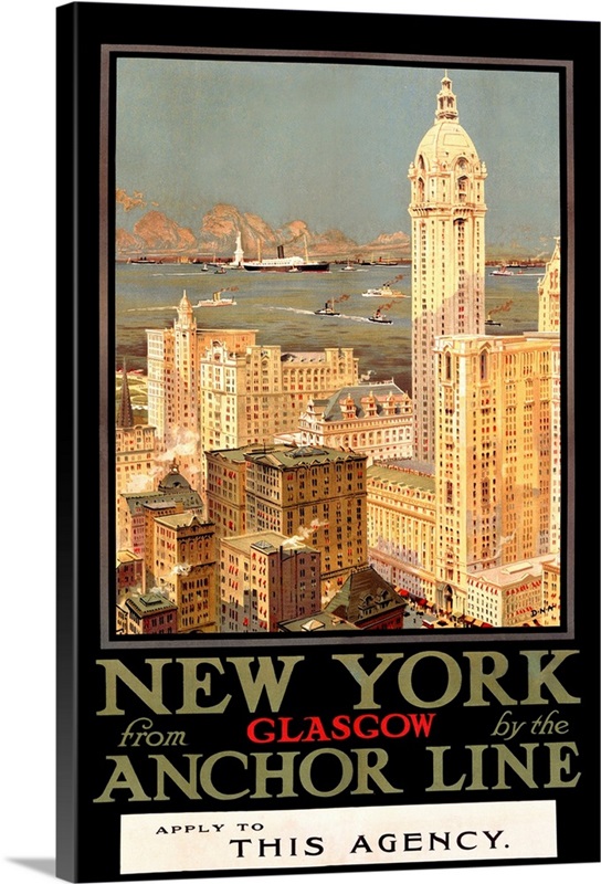 New York, Anchor Line, Vintage Poster | Great Big Canvas