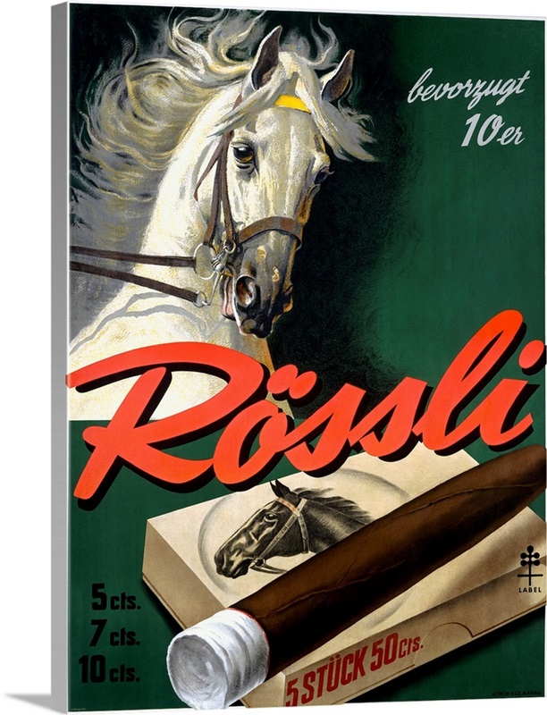 Rossli Cigars, Vintage Poster, by Iwan E. Hugentobler | Great Big Canvas