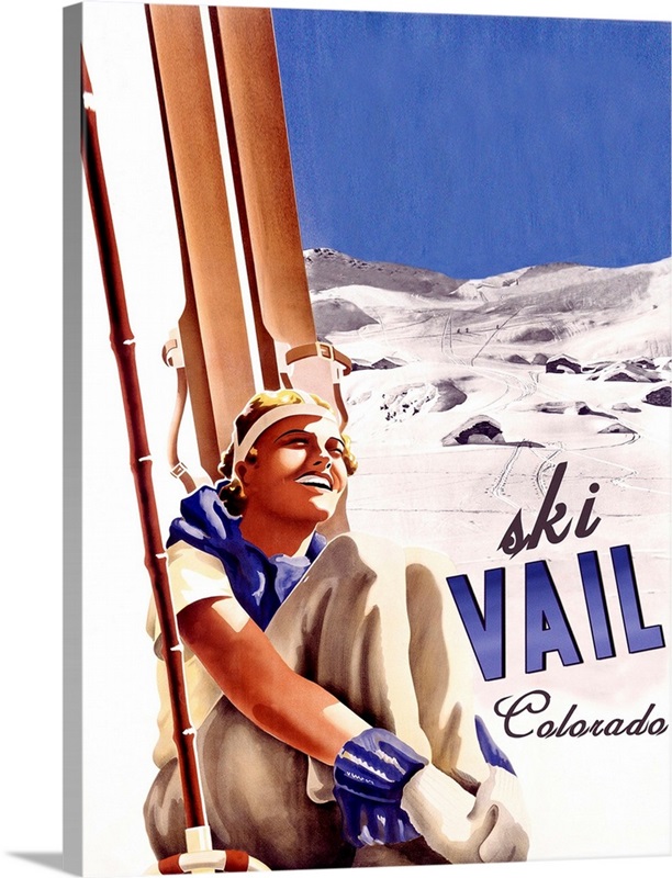 Ski Vail Colorado Vintage Advertising Poster | Great Big Canvas